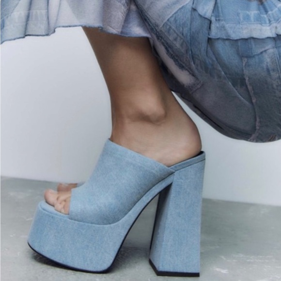 Zara | Shoes | Zara Denim Platforms | Poshmark
